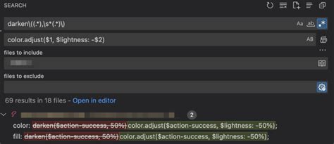 Sass Darken And Lighten Functions Replace With Color Adjust In Visual Studio Code SiteLint