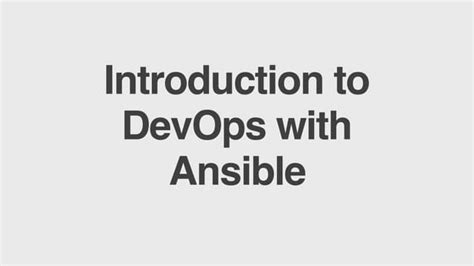 Introduzione Devops Con Ansible Ppt