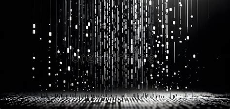 abstract animation of binary code cascading down like digital rain stock illustration