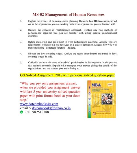 Ms 02 Ignou Assignment 2018 Docx Human Resources Business