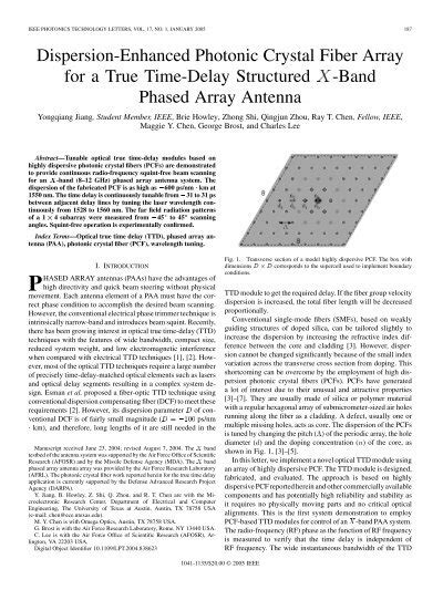 PHASED ARRAY Antennas Optical Interconnect Group The