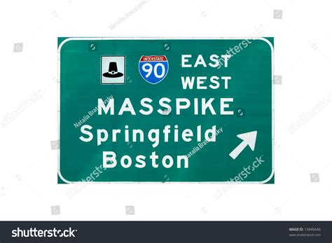 21 Interstate Massachusetts Turnpike Sign Royalty Free Images Stock
