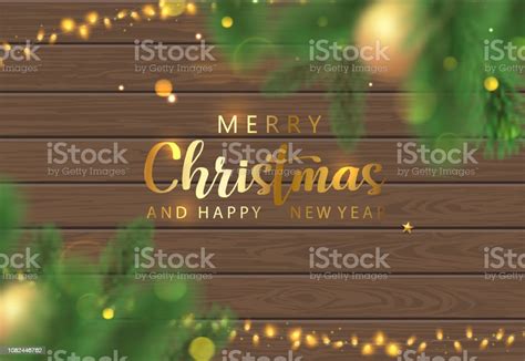장식 등불 및에 나무 배경 흐리게 전나무 가지 메리 크리스마스와 행복 한 새 해 카드 갈색에 대한 스톡 벡터 아트 및 기타 이미지 갈색 공휴일 금 금속 Istock