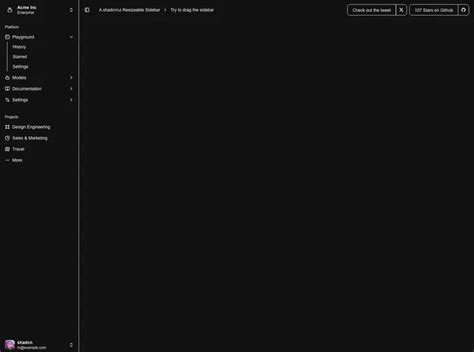 Shadcn Resizable Sidebar By Lumpinif A Nextjs Template Built At Lightspeed