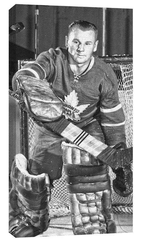 Johnny Bower 14x28 Toronto Maple Leafs Canvas Nhl Auctions