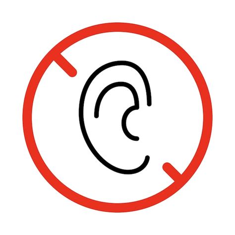 Premium Vector Dont Hear Symbol Ear Restriction Deaf Line Icon Ear