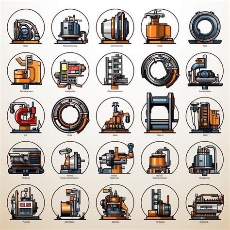 Premium Photo Bundle Of Engineering Set Icons