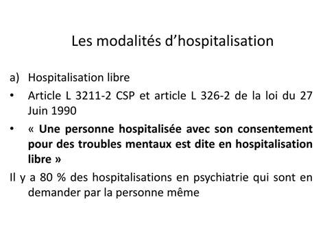 PPT Les modalités dhospitalisations PowerPoint Presentation free