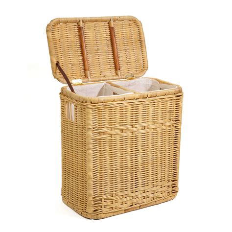 3 Compartment Wicker Laundry Hamper The Basket Lady