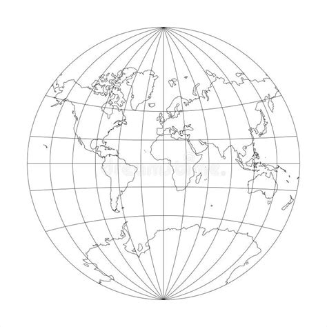 Simplified Map Of World Focused On Europe And Africa Stock Vector