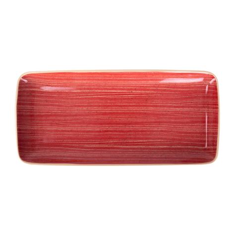Serving Dish Rectangular Plate Terra Red 36 X 165 Cm Red Ariane