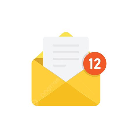 Flat Style Email Notification Icon On Isolated Background Vector New