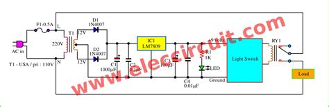 Daylight Sensor Switch Circuit Control Artificial Waterfall