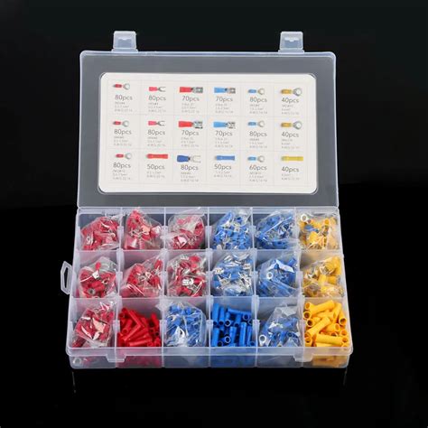 1200PCS Mixed Assorted Lug Kit Crimp Connectors Insulated Electrical