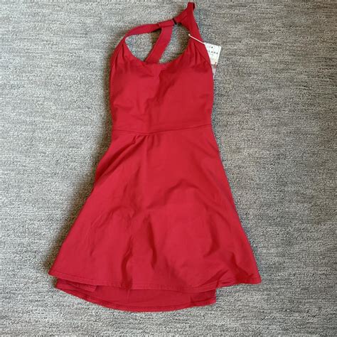 Red Halara Mini Dress Brand New Perfect To Play Depop