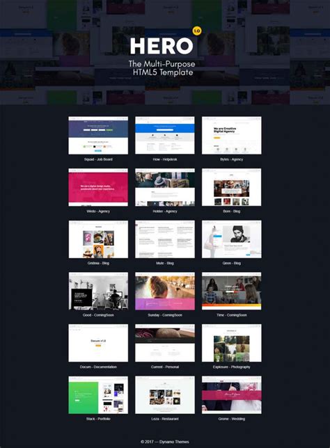 Hero The Fully Responsive Multi Purpose HTML5 Template Template Drive