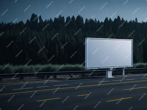 빌보드 모형 및 광고 빈 흰색 빌보드 디자인 Ai 생성 프리미엄 사진