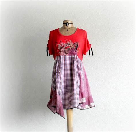 Bohemian Tunic Dress Plus Size Clothing Womens Boho Shirt Red Etsy
