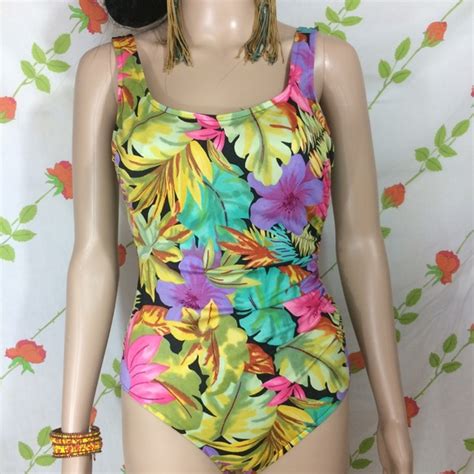 Robby Len Swim Vintage 98s Robby Len One Piece Floral Swimsuit