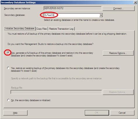 sql server hints sql server 2008 implementing log shipping