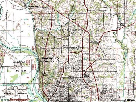 St Joseph Missouri Zip Code Wall Map Red Line Style By Marketmaps