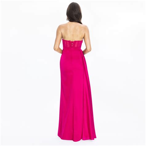 Napoli Corset High Slit Gown Pink Angelika Jozefczyk Wolf And Badger