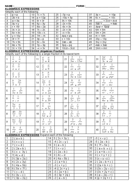 Latihan Basic Algebra Pdf Algebra Mathematics