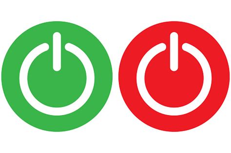 녹색 및 빨간색 전원 아이콘 세트 끄기 아이콘이 있는 전원 스위치 버튼 종료하고 아이콘을 켭니다 벡터 일러스트 레이 션 녹색에 대한 스톡 벡터 아트 및 기타 이미지 Istock