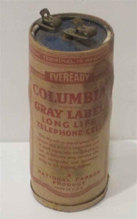 Vintage Eveready Columbia Gray Label Dry Cell Battery For Telephone Etsy