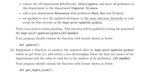 Solved Exercise 3 60 Marks The Given File Dept Prof