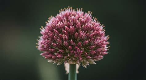 A Close Up Of An Allium Flower Head Displaying A Spherical Cluster Of