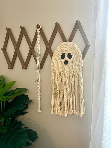 Macrame Ghost Wall Hanging Halloween Wall Art Trendy Etsy