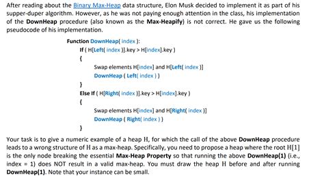 Solved After Reading About The Binary Max Heap Data