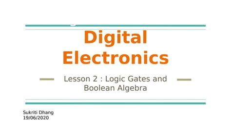 Digital Electronics Lesson 2 Pdf