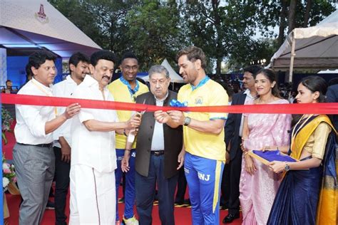 Rupa Gurunath N Srinivasan MK Stalin And MS Dhoni At The Inauguration