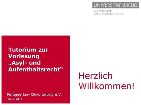Tutorium Zur Vorlesung Asyl Und Aufenthaltsrecht Refugee Law