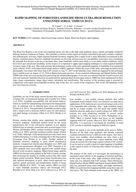 Pdf Rapid Mapping Of Forested Landslide From Ultra High Resolution