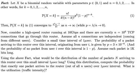 Solved Fact Let X Be A Binomial Random Variable With