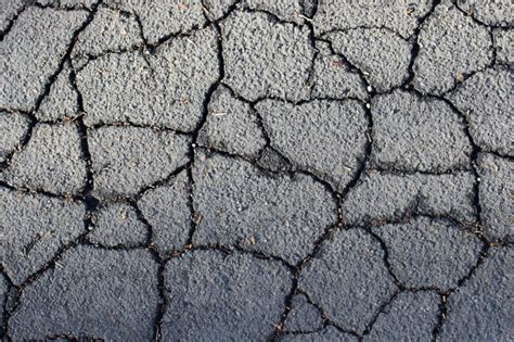 フリー写真画像 ひびの入ったアスファルト、テクスチャ、道路