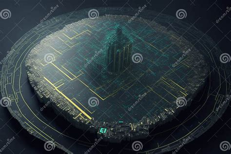 3d Rendering Of Abstract Technology Concept Circut Bord Background