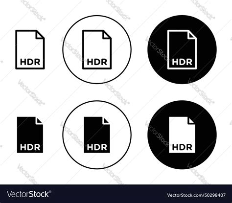 Hdr Image File Extension Icon Set Document Design Vector Image