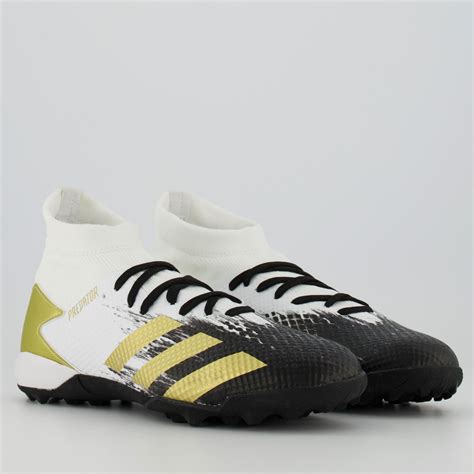 Chuteira Adidas Predator 20 3 TF Society Branca E Preta FutFanatics