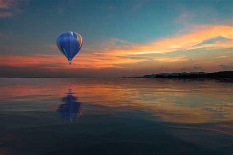 Hot Air Balloon Reflection Free Photo On Pixabay