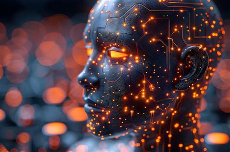 Premium Photo Futuristic Artificial Intelligence Ai Concept With Glowing Circuitry On Human