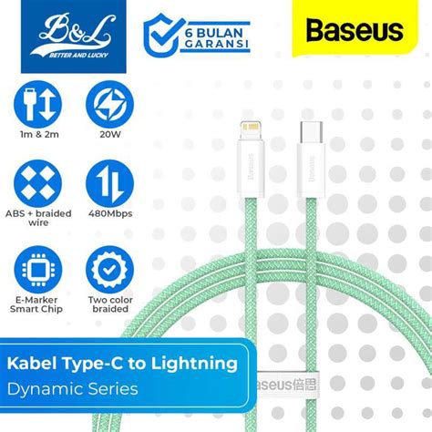 Jual Baseus Dynamic Series Kabel Data Type C To Lightning 20w Fast Charging 2m Hijau Di Seller