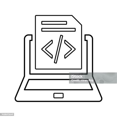 Programming Coding Line Icon Outline Vector Stock Illustration