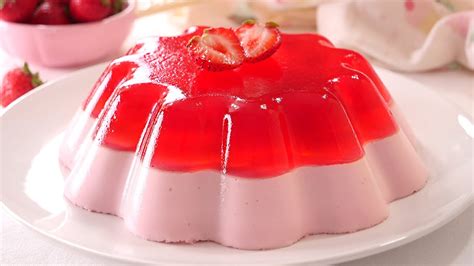 Delicioso postre de gelatina de fresa y nata Receta fácil y rápida