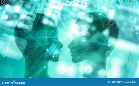 Artificial Woman Robot Head Cybernetic Robot Ai Experiment Computer Digital Transformation