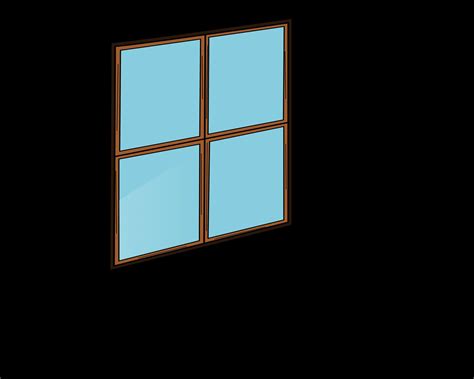 Simple Classic Four Pane Window Clipart With Blue Glass Panels