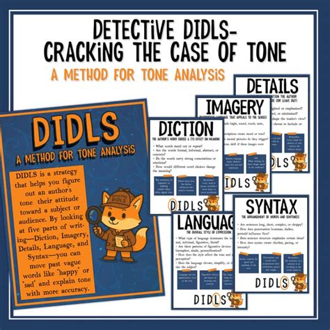 Didls Tone Analysis Posters Ap Lit Ap Lang High School Ela Bulletin